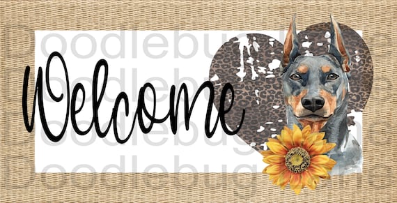 Welcome Wreath Sign-doberman Sign-pet Sign-dog Sign-leopard - Etsy