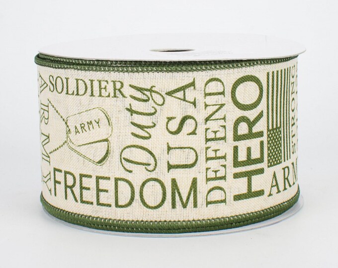 Wired Ribbon Army Ribbon US Army Decor Army Decor | Etsy