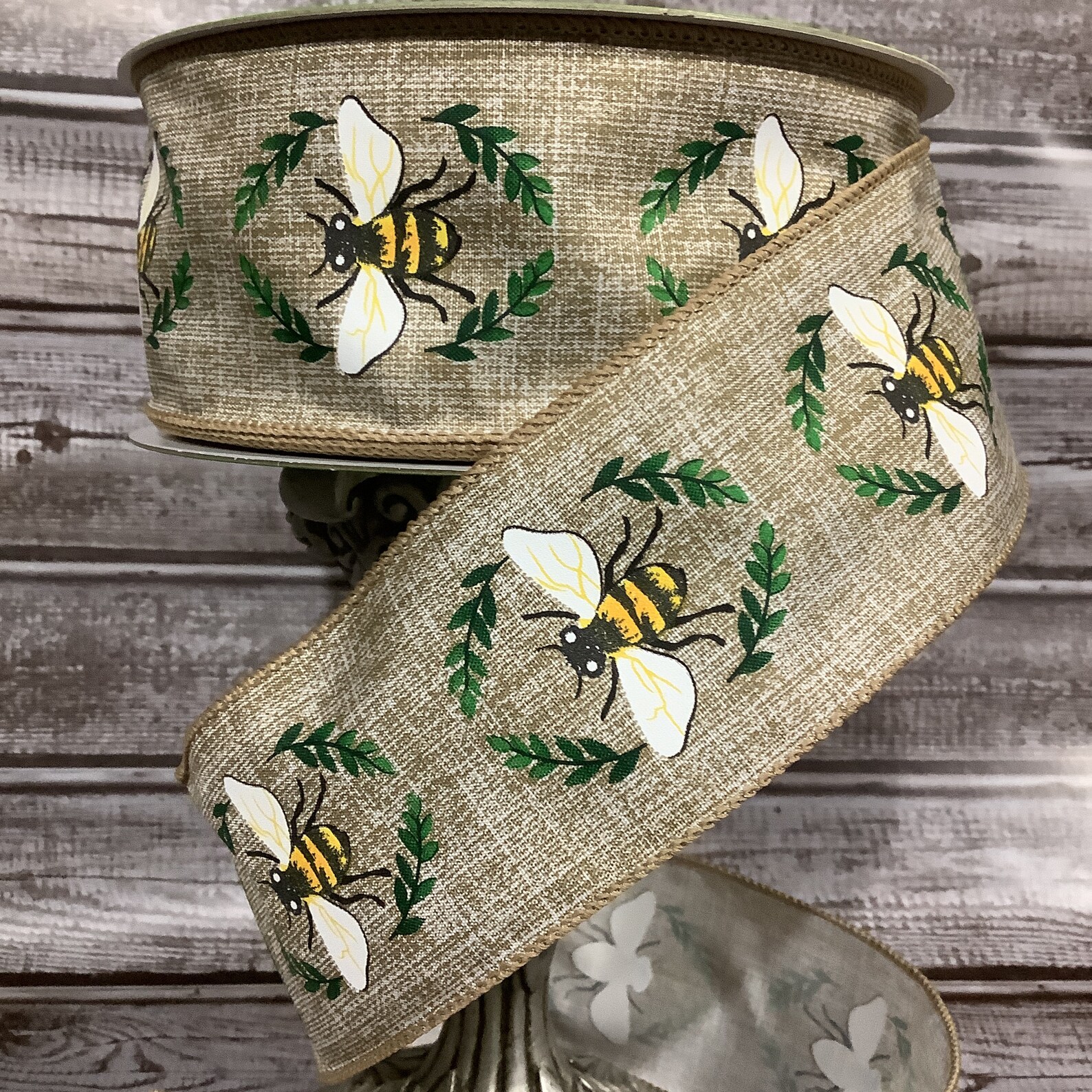 Spring Ribbon Bumble Bee Ribbon Bee Ribbon Wired Ribbon | Etsy