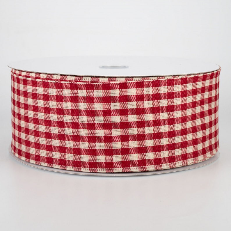 Wired Ribbon Primitive Gingham Ribbon Farmhouse Ribbon - Etsy