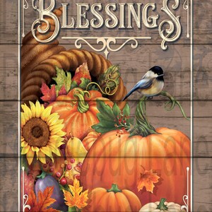 Fall Wreath Sign - Fall Decor - Blessings - Pumpkin Sign - Sunflower ...