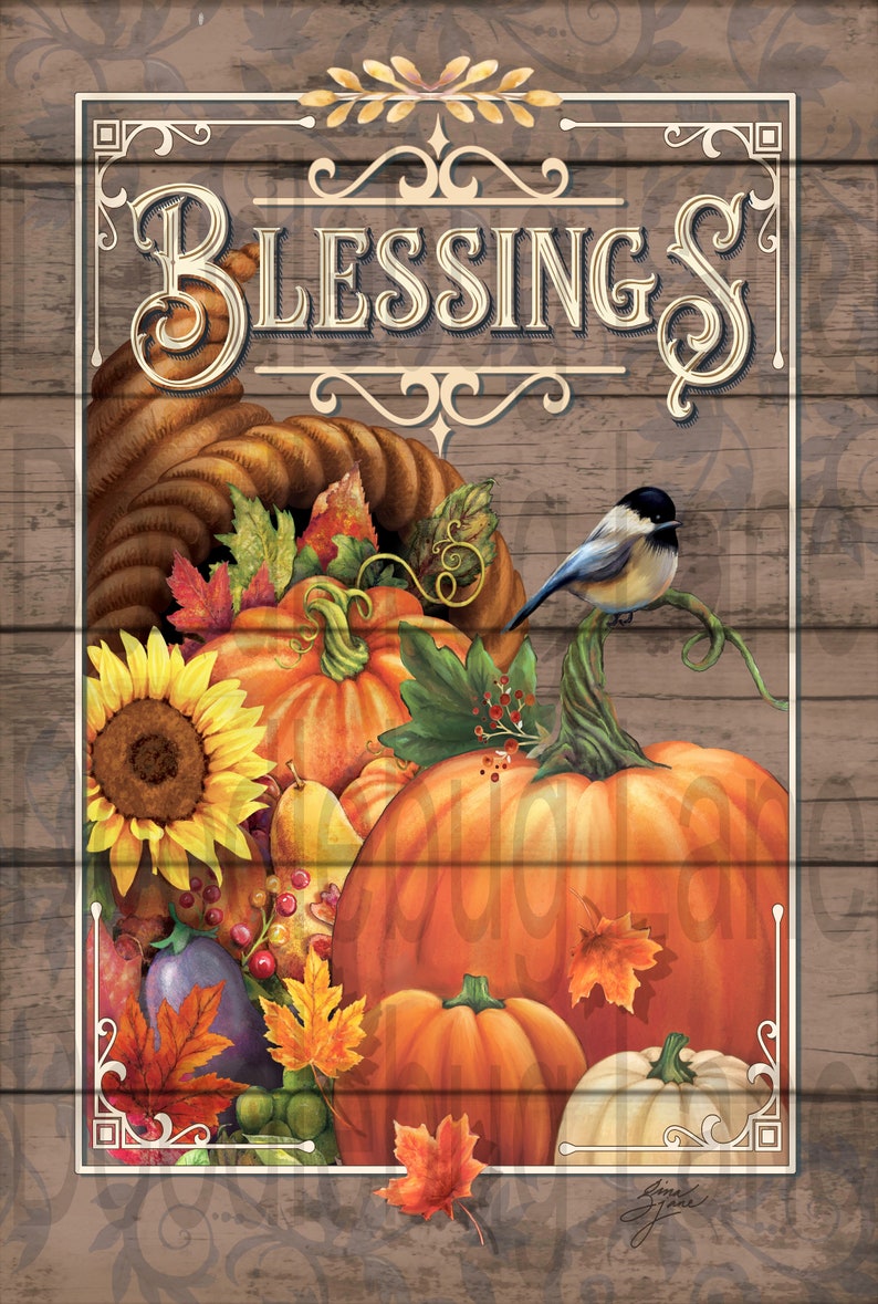 Fall Wreath Sign Fall Decor Blessings Pumpkin Sign - Etsy
