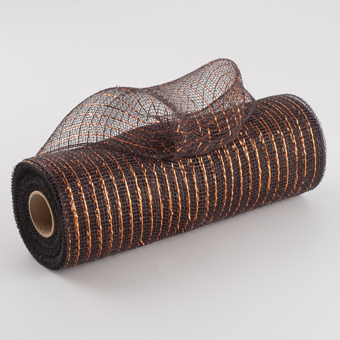 Poly Deco Mesh - Chocolate Metallic - 10" X 10 Yards - RE1301E2 - Fall ...