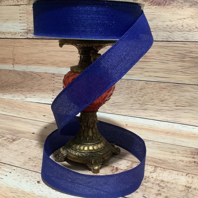 1.5 X 5 Yards Royal Blue Metallic Ribbon Wired Ribbon - Etsy