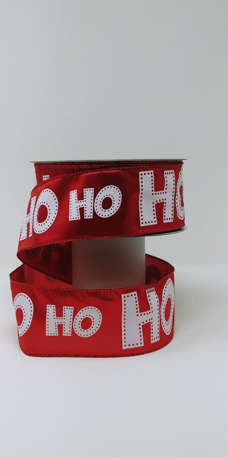 Christmas Ribbon Wired Ribbon Ho Ho Ho Whimsical - Etsy