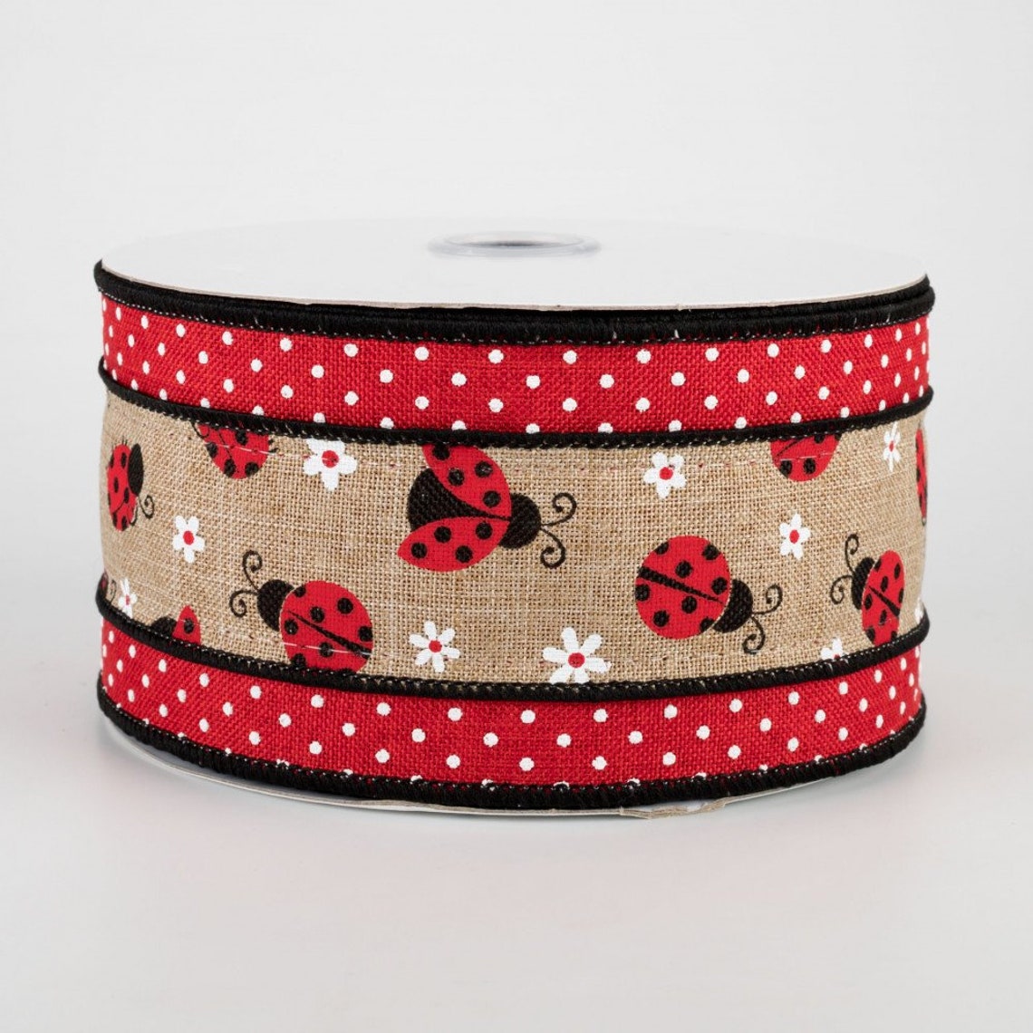 Wired Ribbon 2.5 Mini Ladybugs With Swiss Dot - Etsy