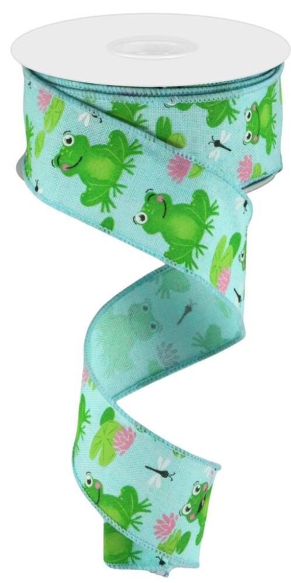 1.5 X 10 Yards Frogs on Royal Wired Ribbon Frog - Etsy