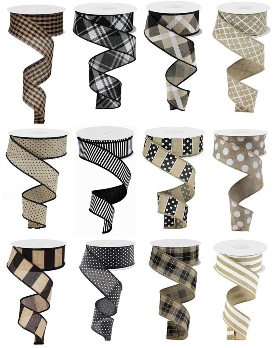 1.5" X 10 Yards Assortment Ribbon Box - Assorted Wired Ribbon ...