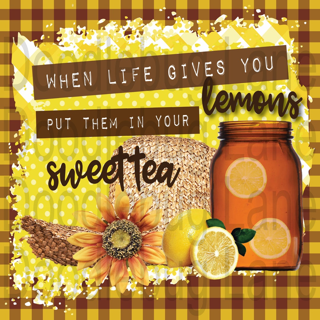 Metal Wreath Sign-lemon Sign-inspirational Sign-sweet Tea-when Life ...