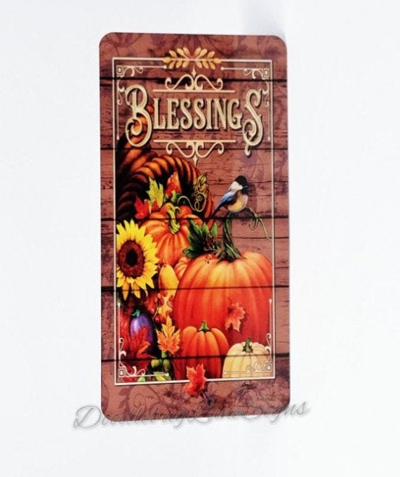 Fall Wreath Sign Fall Decor Blessings Pumpkin Sign | Etsy