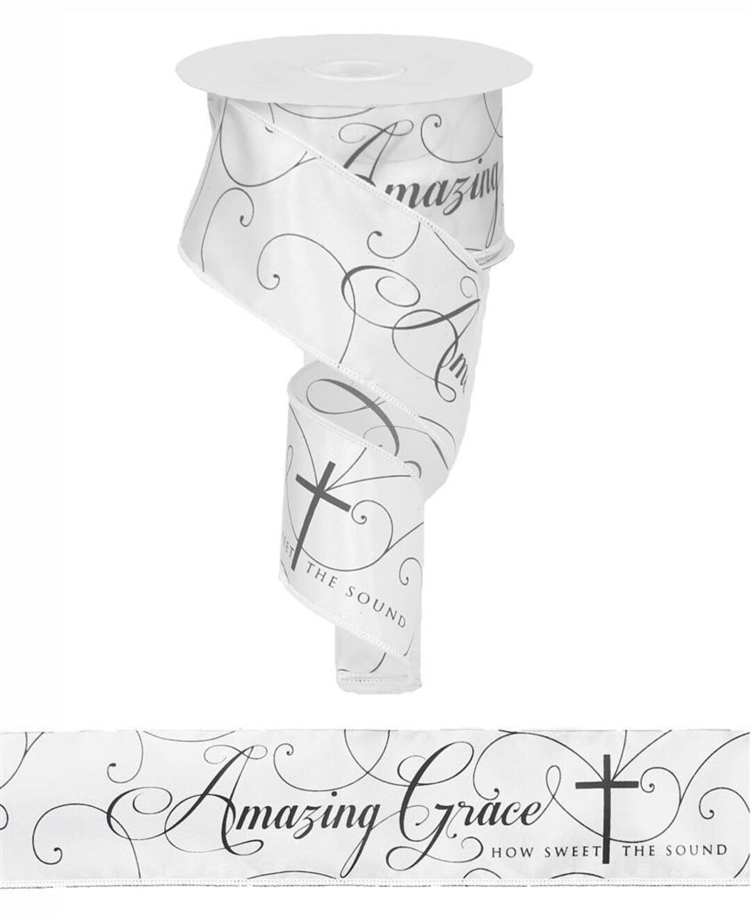 Wired Ribbon Amazing Grace Ribbon Inspirational Ribbon Religious Ribbon ...