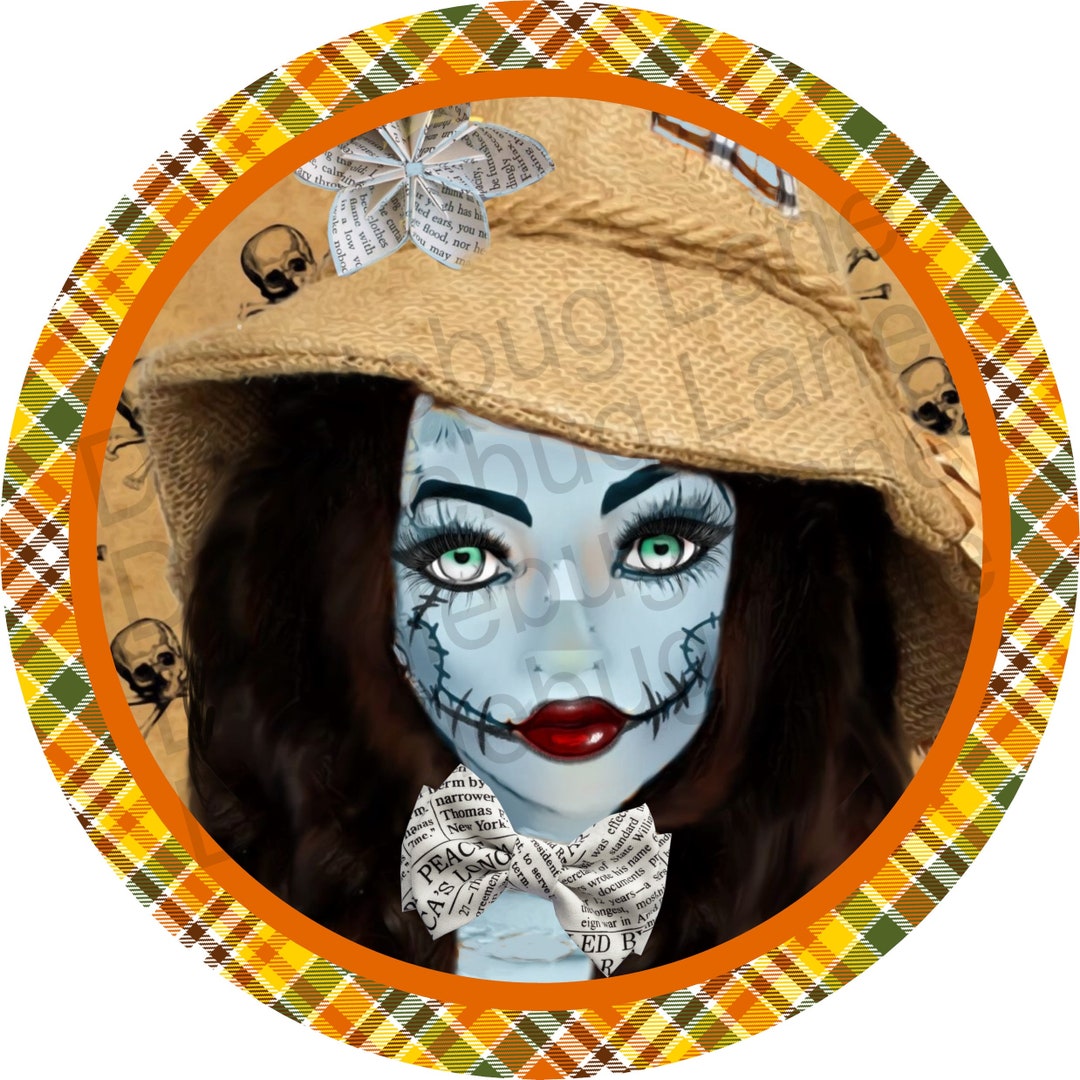 Scarecrow Sign-fall Wreath Decor-sign for Fall Wreath-halloween Sign ...