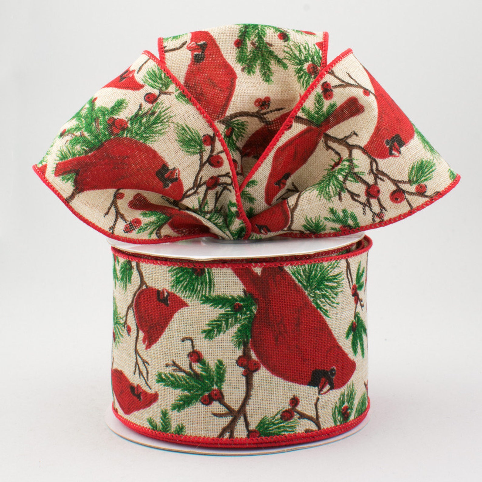 Wired Ribbon Christmas Cardinal Cardinal Decor Christmas - Etsy