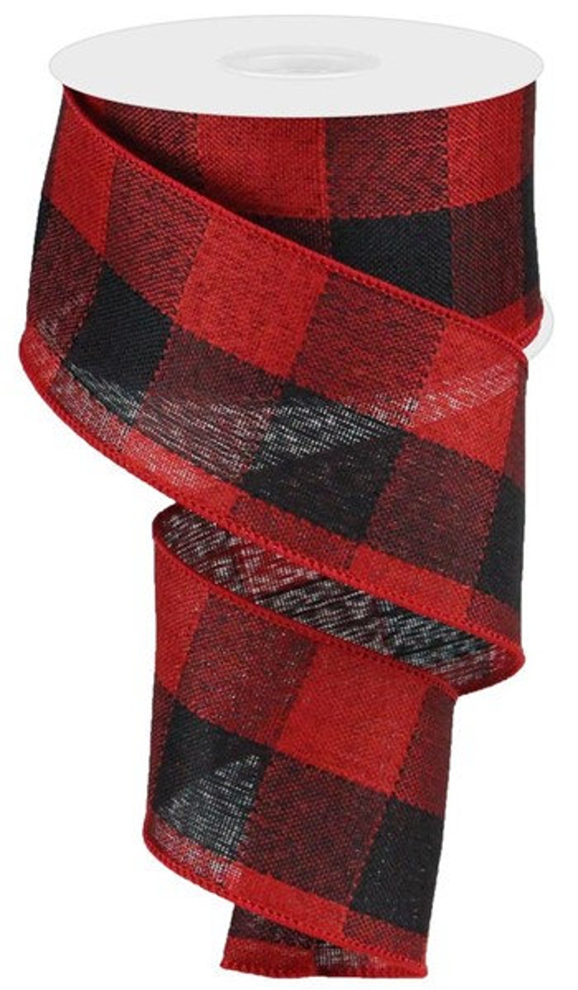 Wired Ribbon Black and Red Plaid Woven Check Ribbon - Etsy