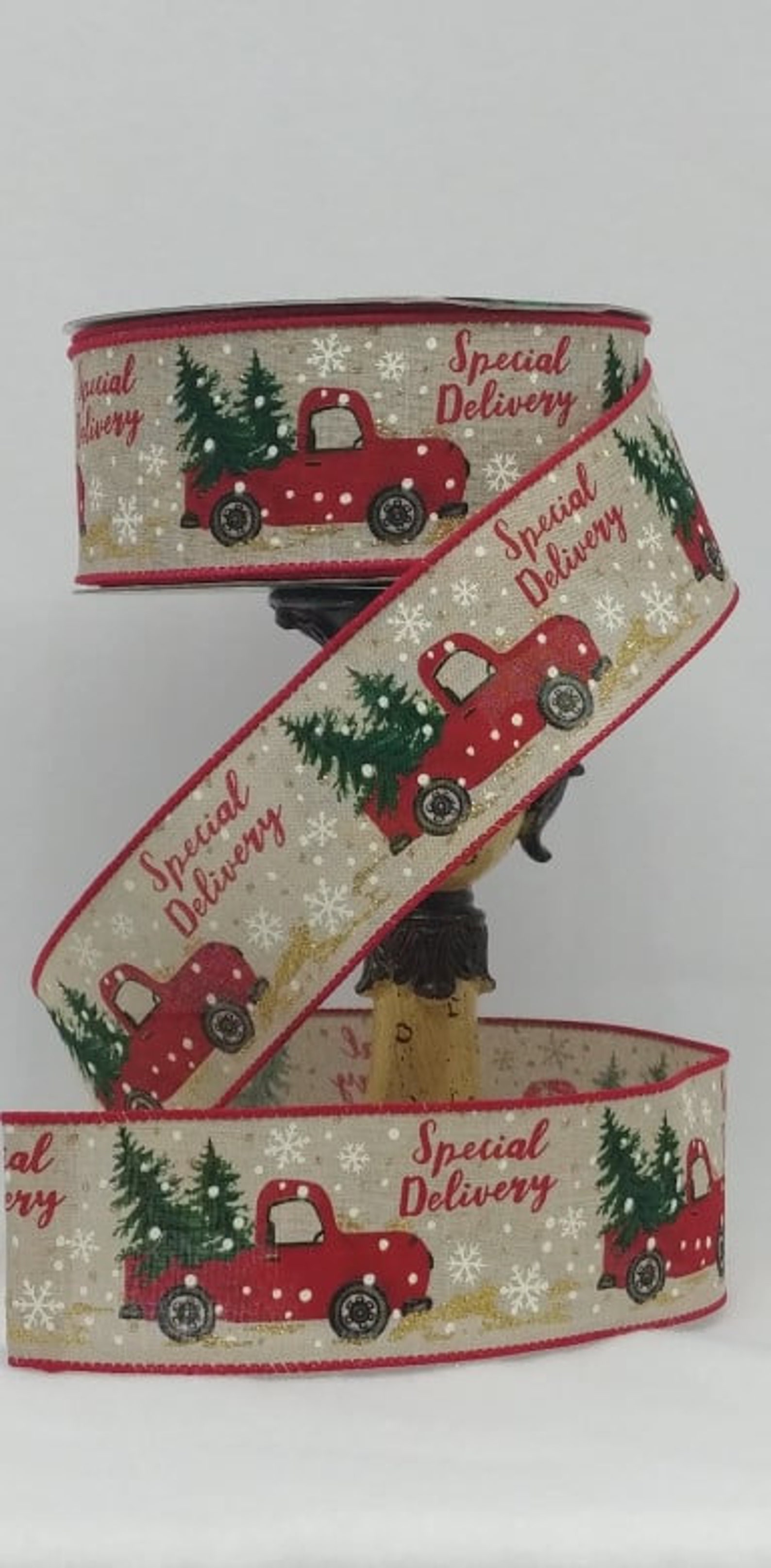 Christmas Truck Ribbon Wired Ribbon Christmas Ribbon Red - Etsy