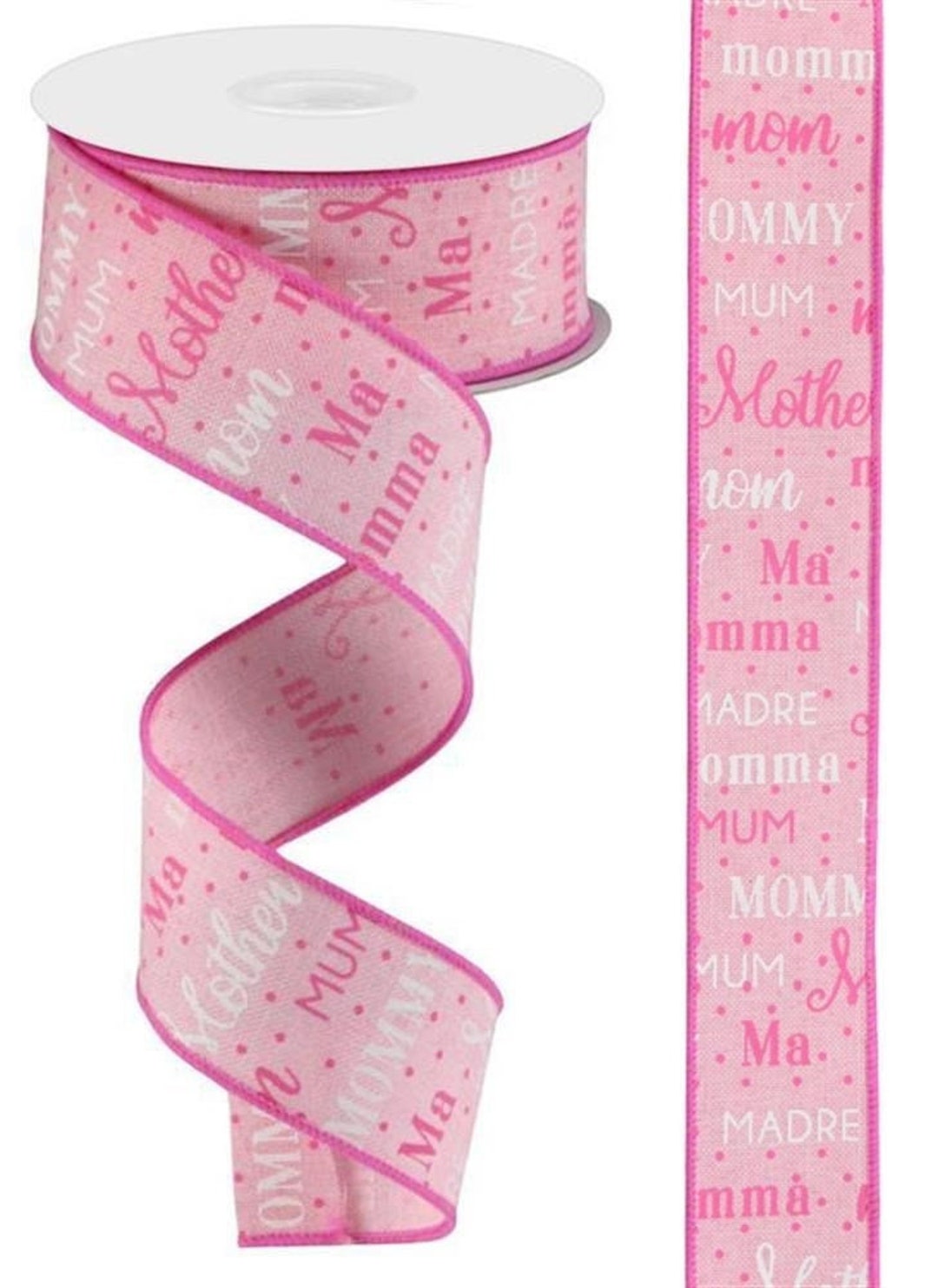 Wired Edge Ribbon - Mom Ribbon - Mothers Day Ribbon - 1.5"x10 Yards ...