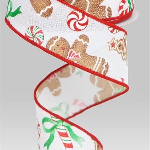 Wired Ribbon Christmas Ribbon Gingerbread With Candy on Royal Candy ...