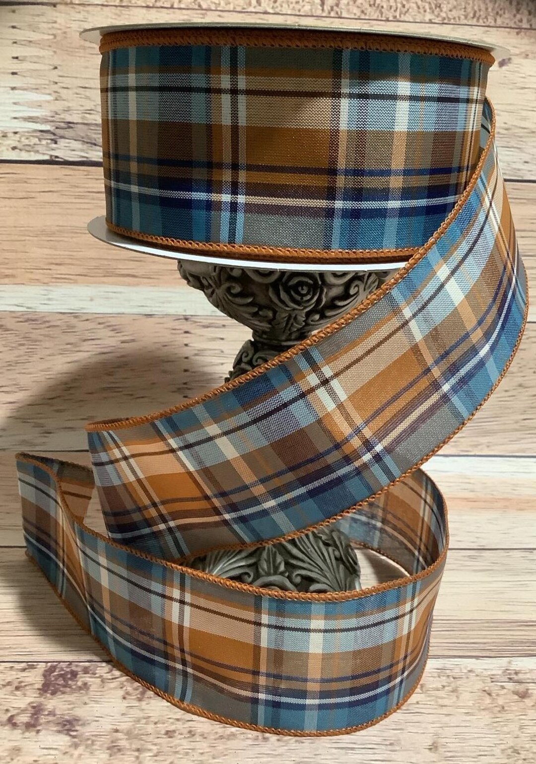 2.5" X 5 Yards Fall Plaid Print Wired Ribbon - Ribbon for Bows, Wreaths ...