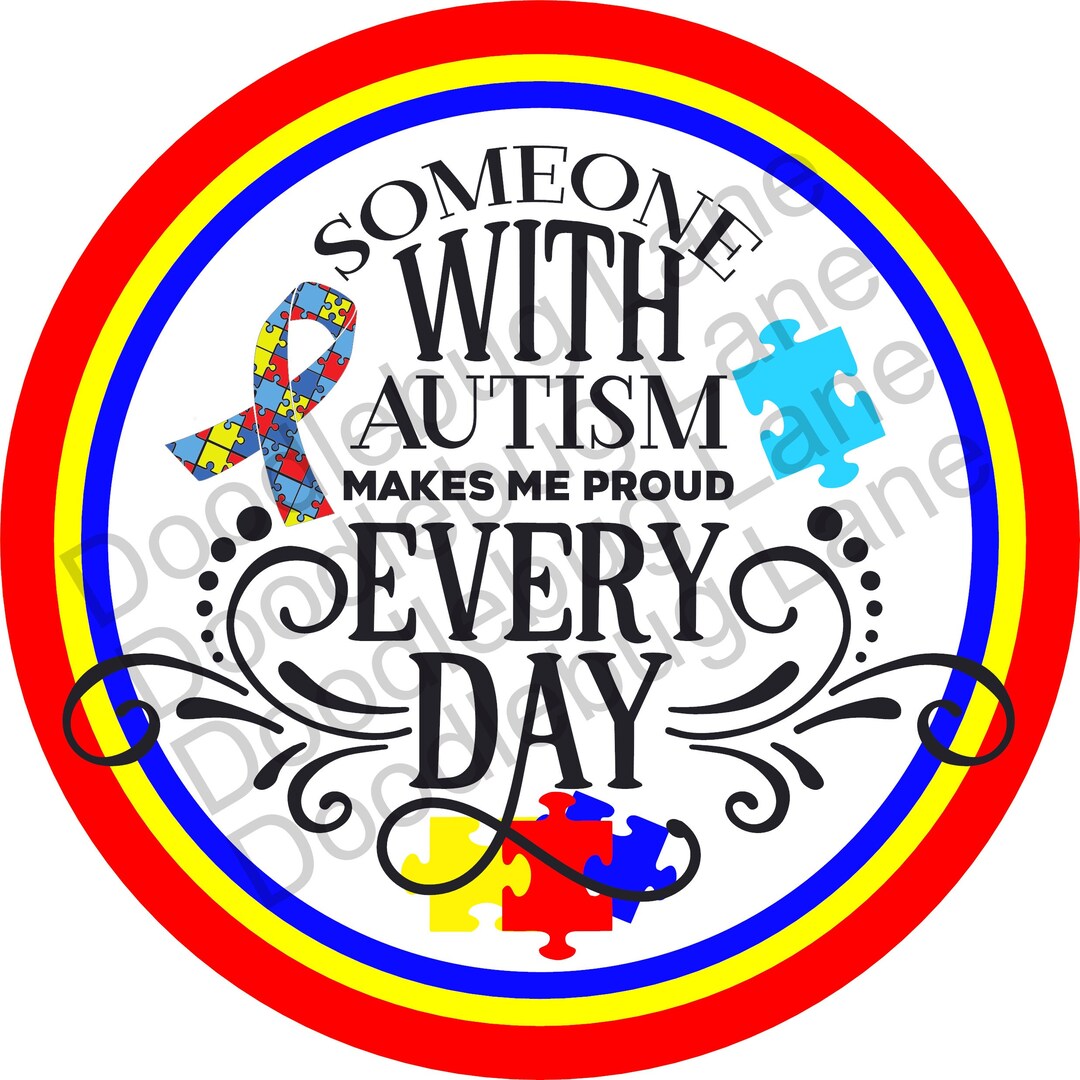 Autism Awareness Wreath Sign-autism Sign-autism Awareness-autism Puzzle ...