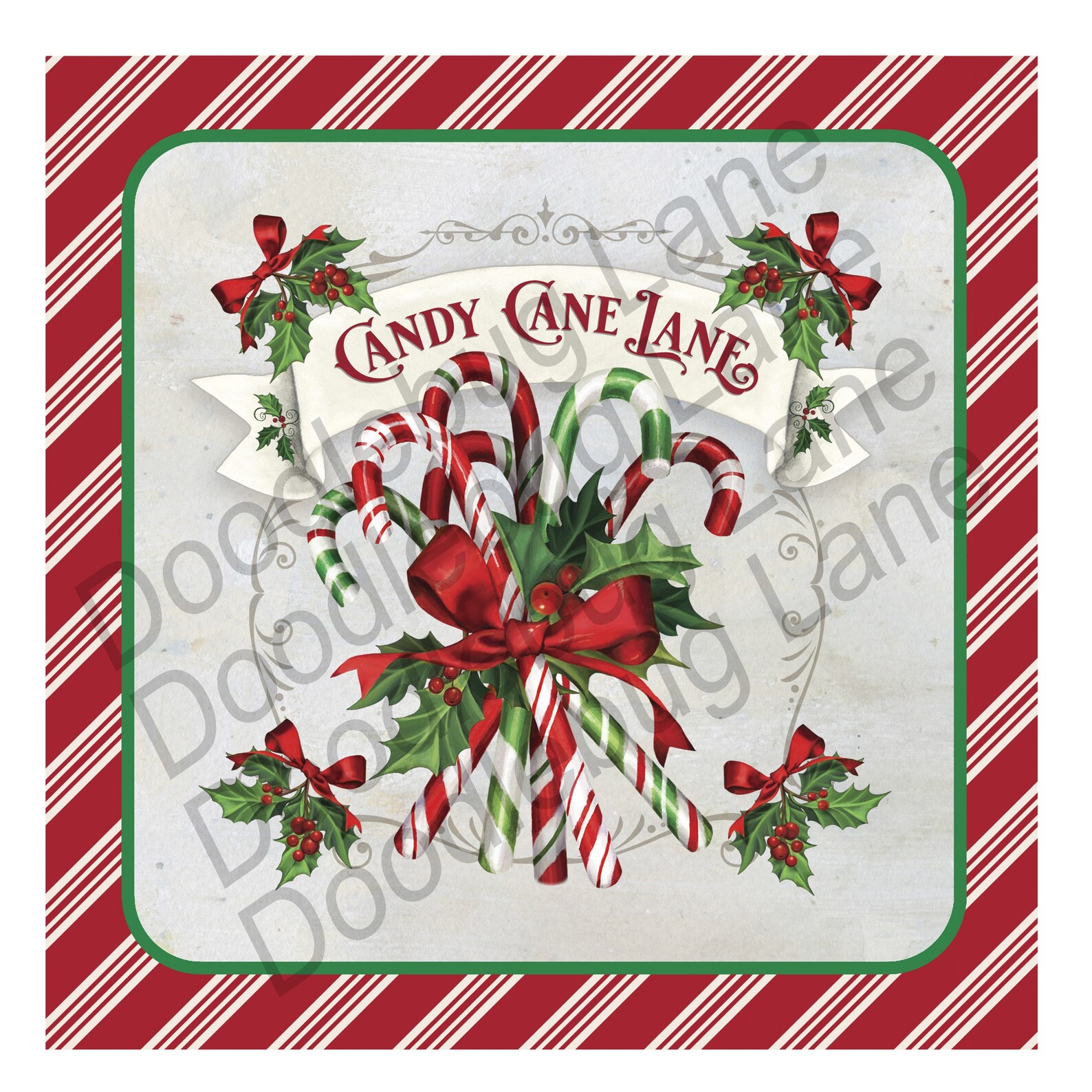 Christmas Wreath Sign - Candy Cane Lane - Peppermint Candy - Christmas ...