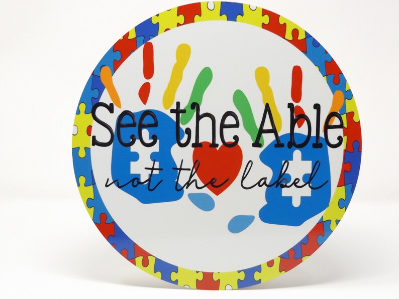 Autism Awareness Sign Autism Decor Puzzle Pieces Autism | Etsy