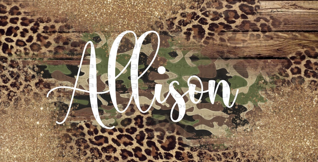 Personalized License Plate - Camo and Leopard Print - Custom Vanity ...