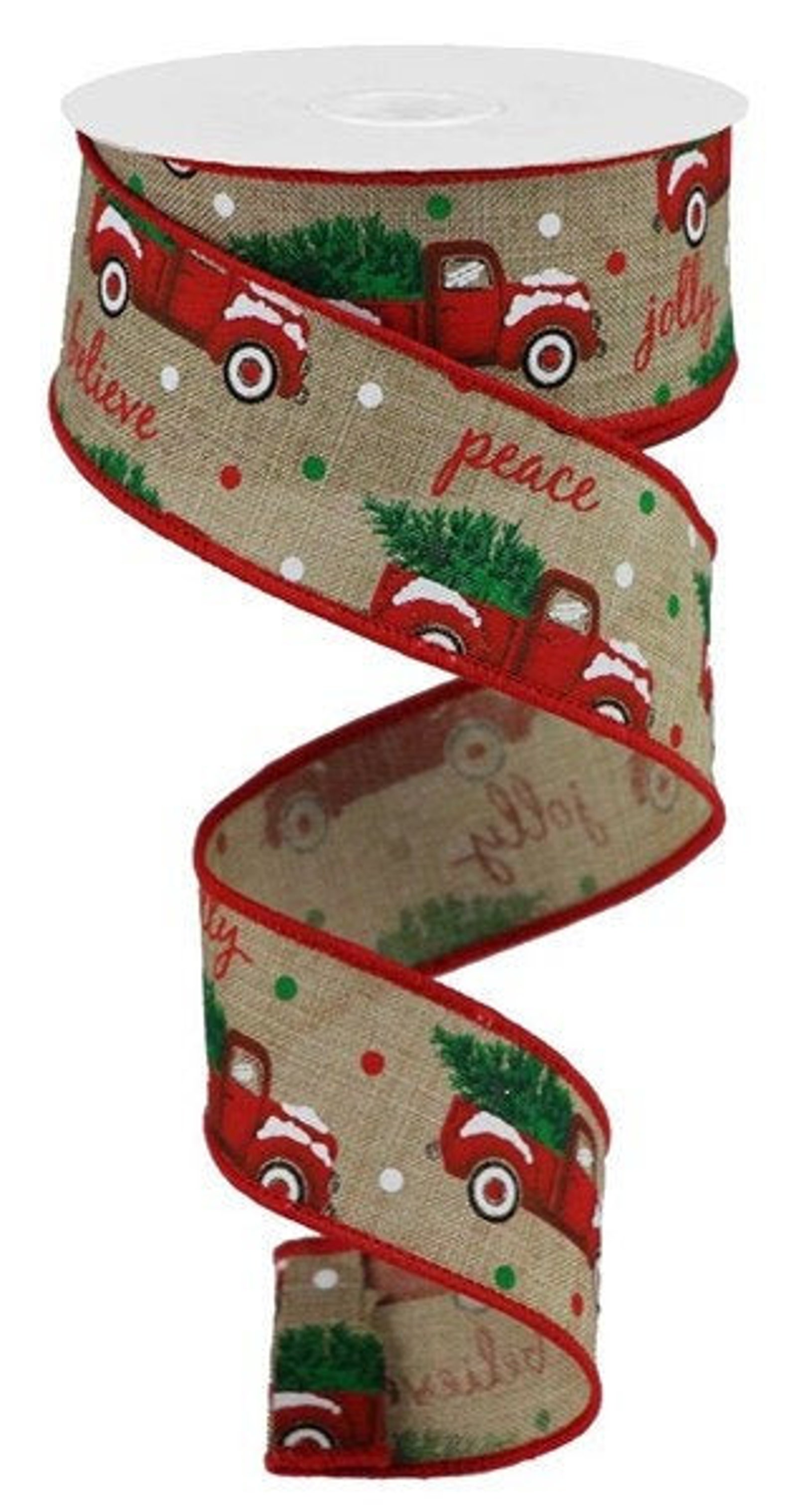Wired Ribbon Christmas Truck Ribbon Red Truck Ribbon - Etsy Italia