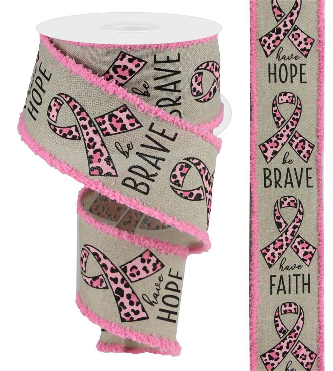 Wired Ribbon - Breast Cancer Ribbon - Leopard Print - Cancer Awareness ...