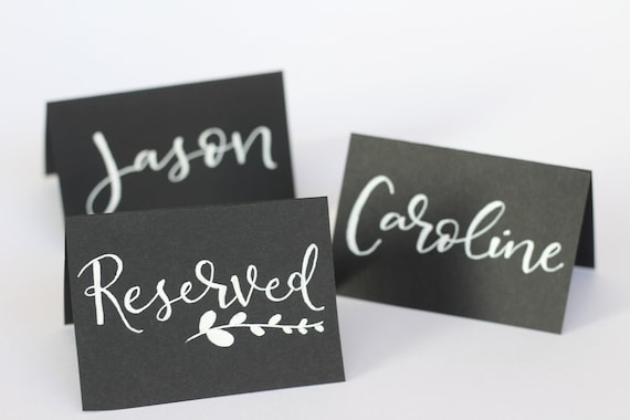 Calligraphy Placecards and Reserved Place Cards// Wedding - Etsy