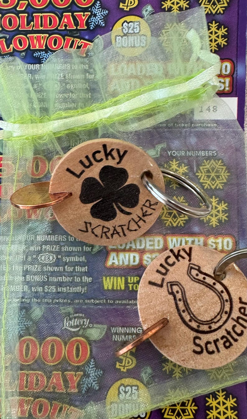 Lucky Lottery Scratcher Key Rings (set of 2) - Etsy