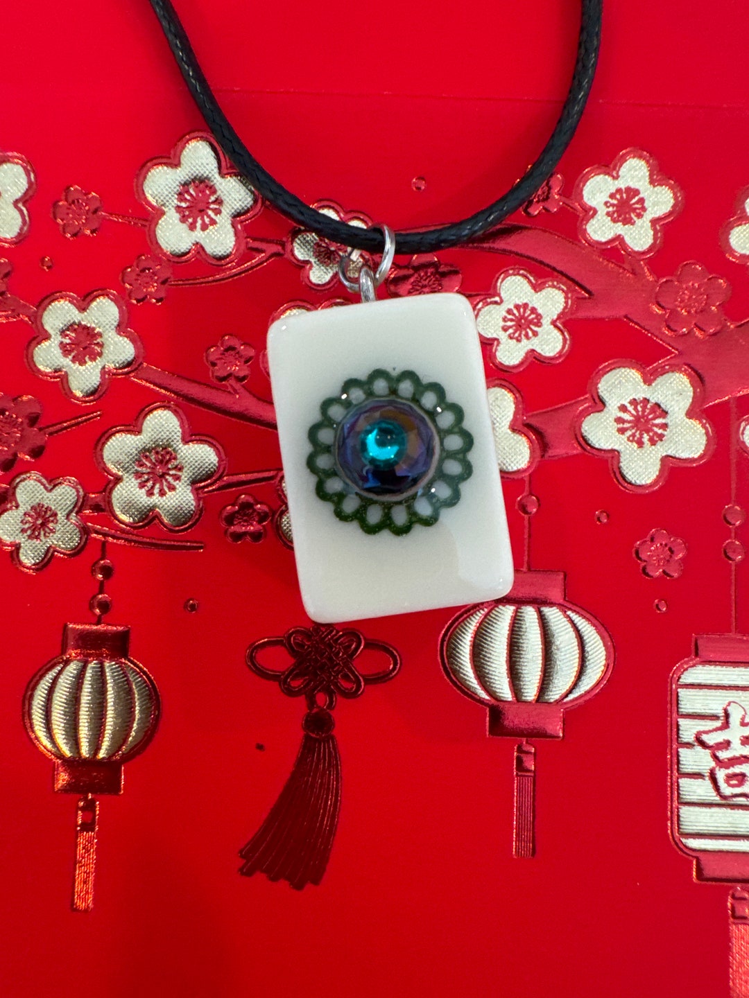 Mahjong Tile Necklace - Etsy