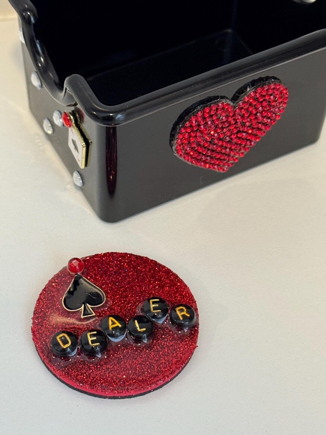 Playing Card Holder and Dealer Chip Set - Etsy