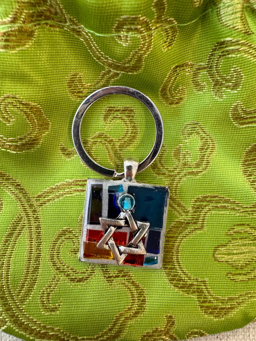 Star of David Stained Glass Mosaic Key Chain - Etsy