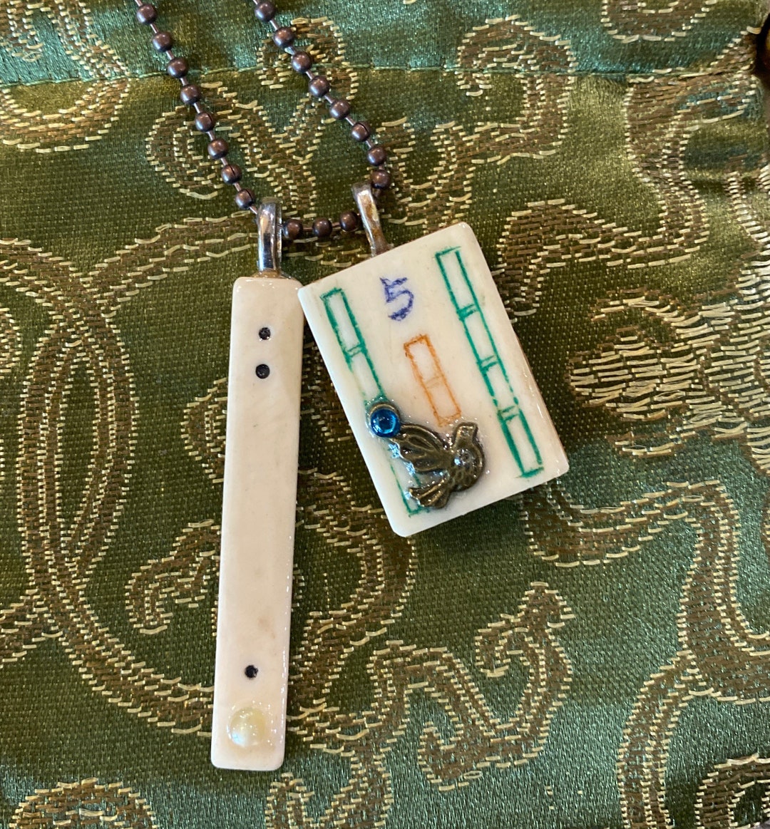 Mahjong Pendant Necklace Bam Bird - Etsy