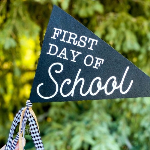First Day of School Felt Pennant Flag Back to School Sign - Etsy