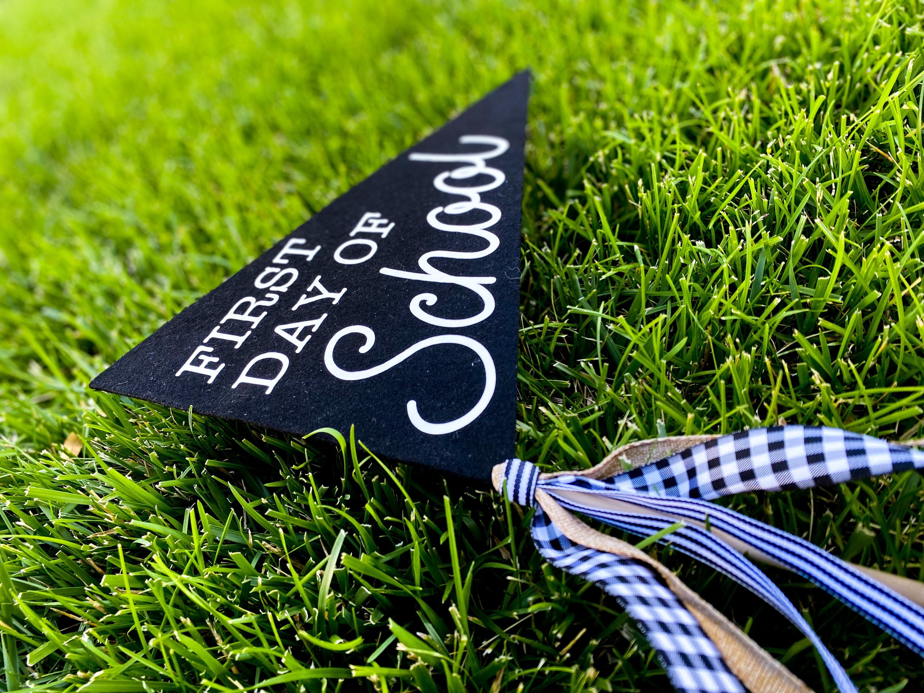 First Day of School Felt Pennant Flag | Back to School Sign - Etsy