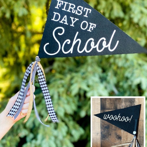 First Day of School Pennant Flags Printable Sign Prek - Etsy