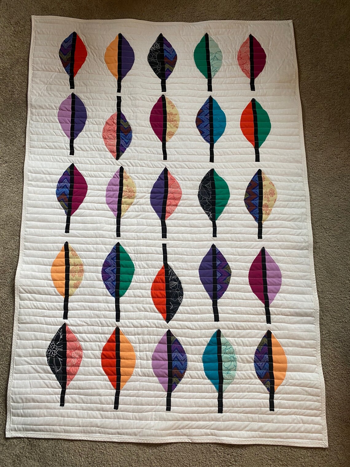 Custom Boho Quilt - MADE TO ORDER - Modern Feather Quilt - Handmade ...