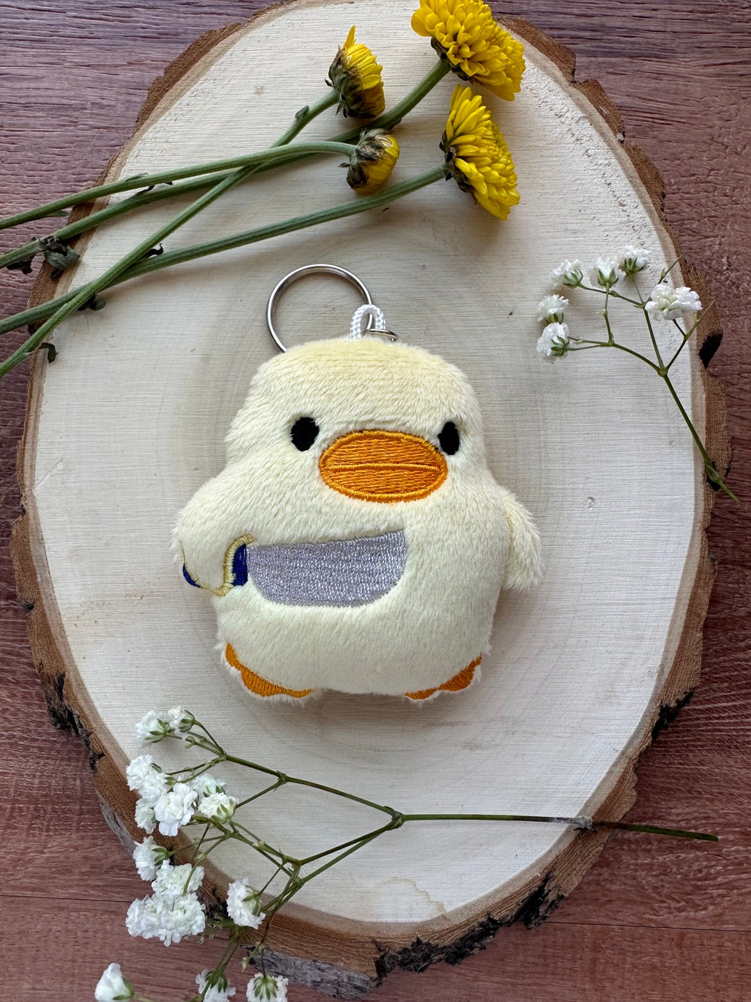 Duck With Knife Plush Keychain - Etsy