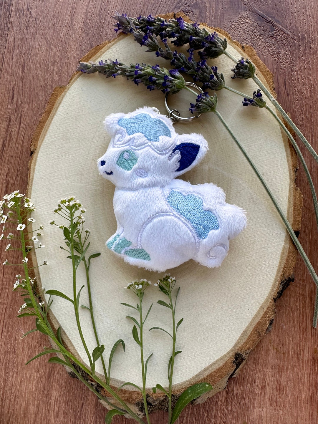 Plush Alolan Vulpix Keychain - Etsy