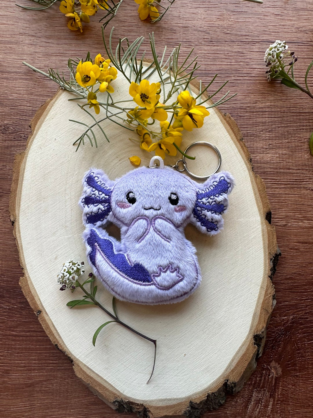 Plush Axolotl Keychain Purple - Etsy