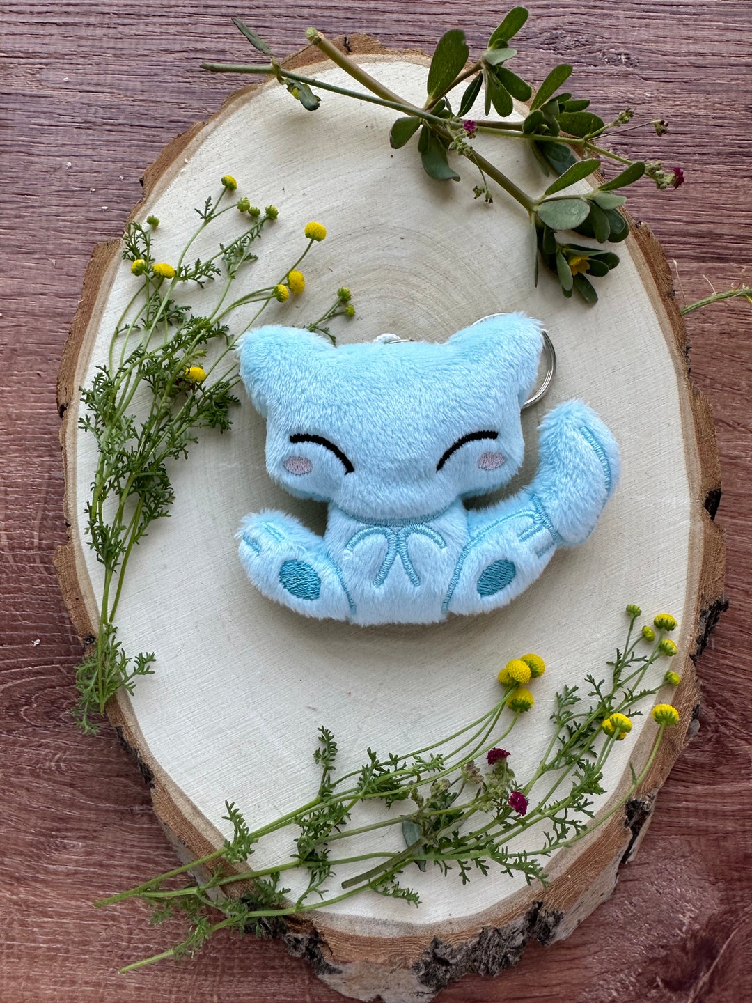 Plush Shiny Mew Keychain - Etsy