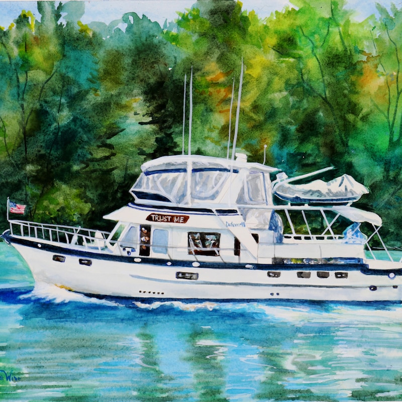 Fishing Boat Art Original - Etsy