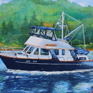 Custom Fishing Boat Painting in Watercolor Boat Portrait - Etsy