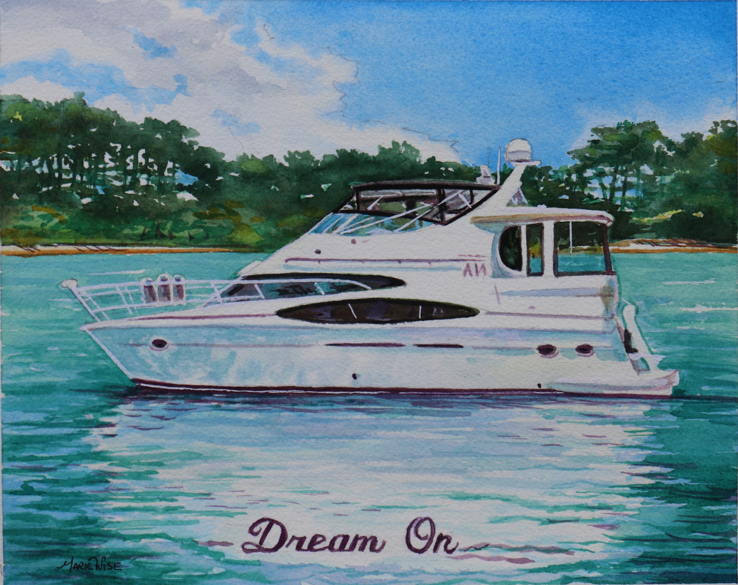 Custom Boat Painting in Watercolor Original Boat Landscape - Etsy