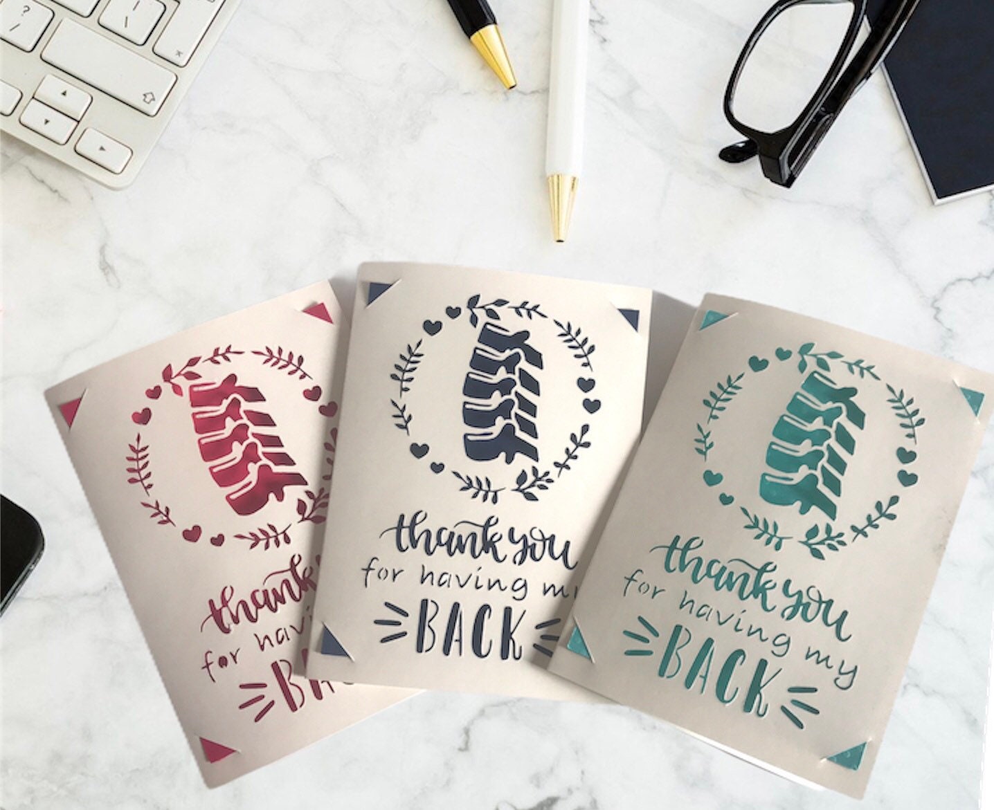 Thank You Card Chiropractic Art Anatomy Art Medical Illustration Clinic ...