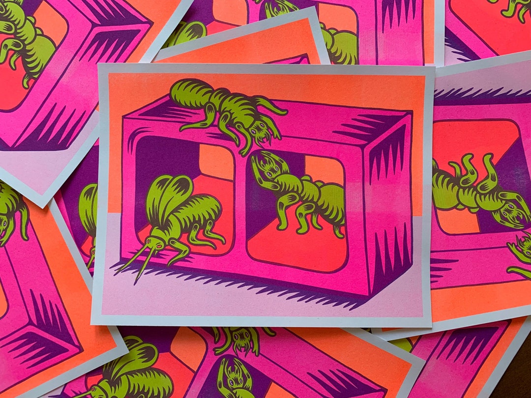Brick Bugs Risograph Print - Etsy
