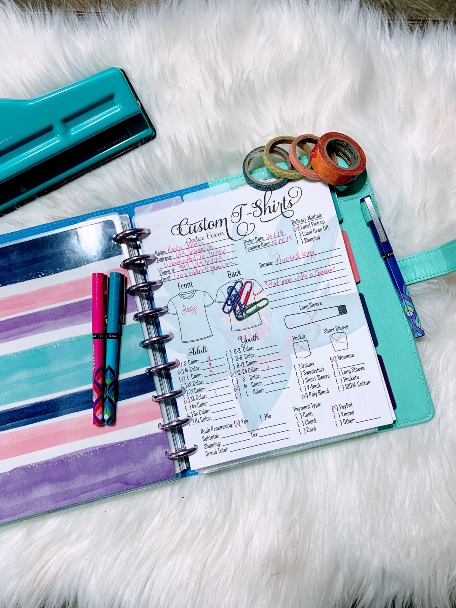 Custom T-shirt Print Ready Order Form 2 up Half Letter Sized | Etsy