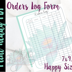 Order Log Tracker Print Ready Form in PDF Perfectly Sized for Those ...