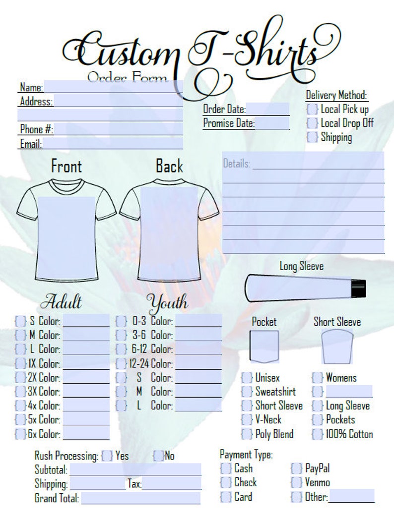 Free T Shirt Invoice Template